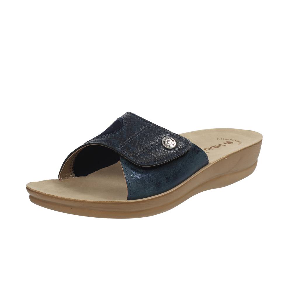 INBLU Ciabatte con strappo e Zeppa blu Ciabatte Fascia Donna VR000069