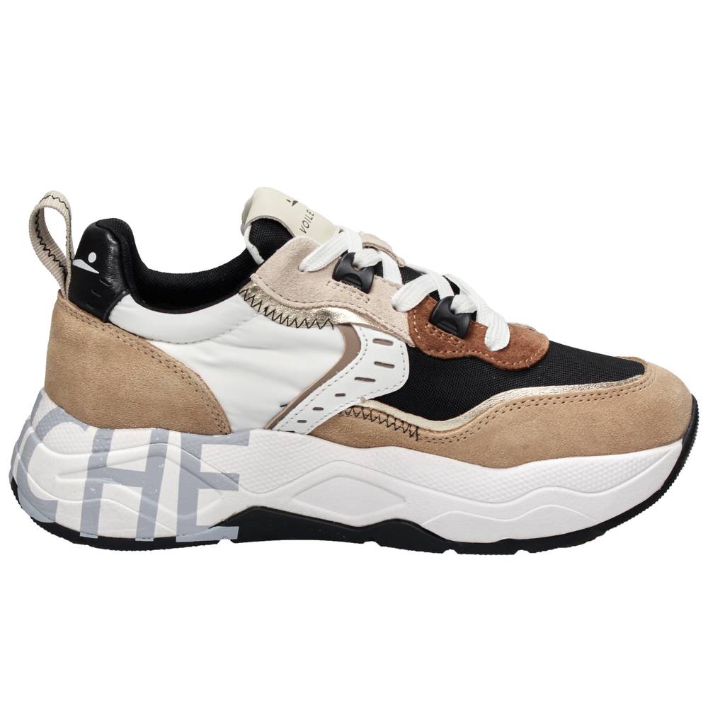VOILE BLANCHE Club 105 - Sneakers platform in Suede sabbia Sneakers ...