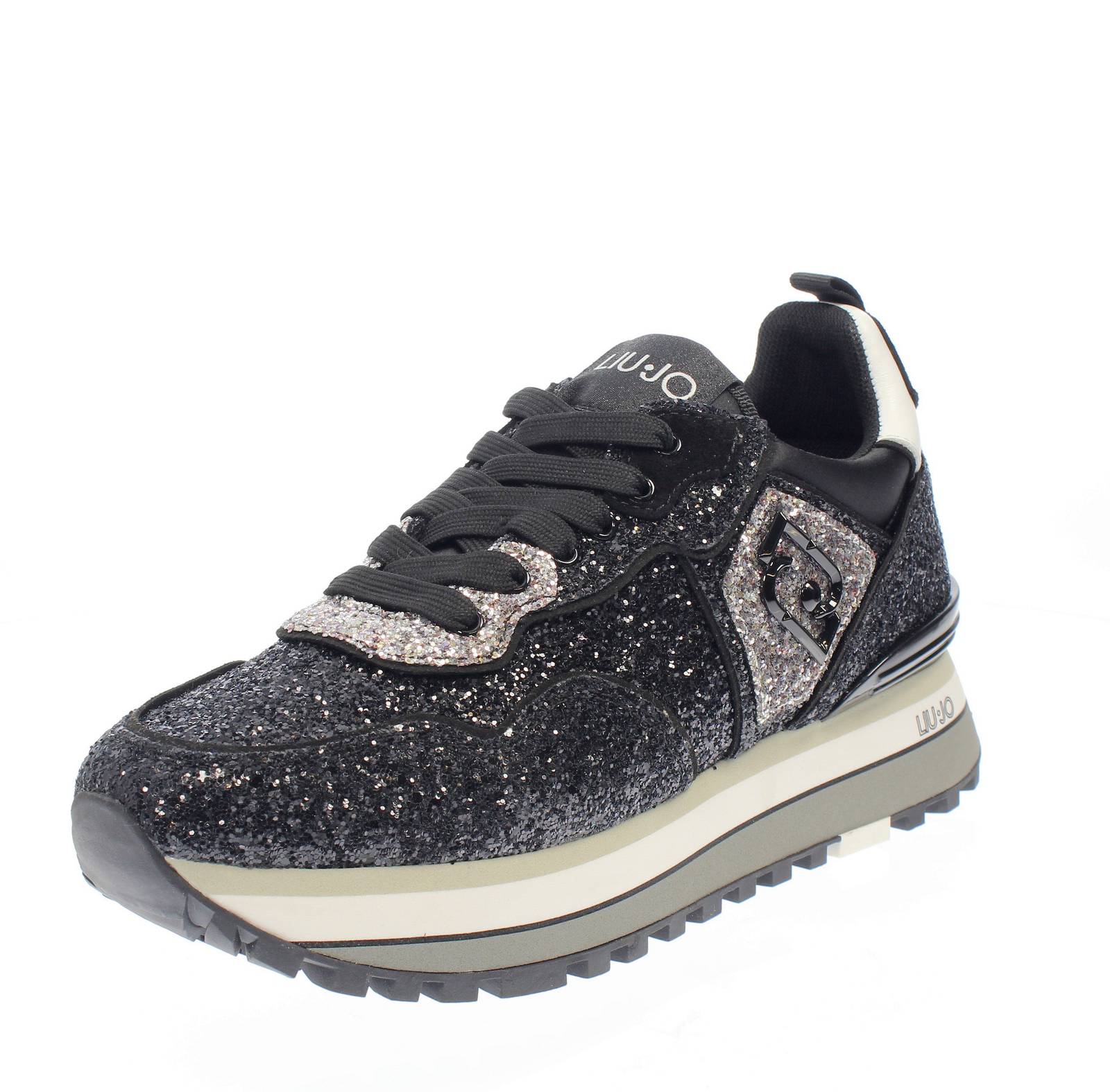 Liu Jo Maxi Wonder 24 - Sneakers Platform Glitter Nero - Donna Scarpe Sneakers