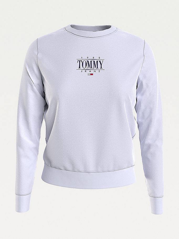Tommy Hilfiger Tjw Reg - Felpa Essential Con Logo Bianco - Taglia L Donna Felpe